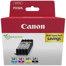 Canon Druckerpatrone CLI-581 C/M/Y/BK Multipack Original Kombi-Pack Schwarz, Cyan, Magenta, Gelb 2103C007