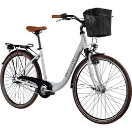 agon City Life Damenfahrrad 28 Zoll 700c Fahrrad für Damen weiß/braun