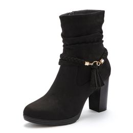 Lascana Stiefel Damen Gr&ouml;&szlig;e 40 gold / schwarz Winterschuhe