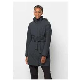 Regenmantel Jack Wolfskin "NORDEN PORT COAT W" Gr. M (38/40), grau (phantom) Damen Mäntel