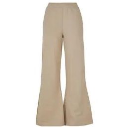 Jogginghose Urban Classics "Urban Classics Damen Ladies Organic Ultra Wide Sweat Pants" Gr. XS, US-Größen, beige (wetsand) Damen Hosen