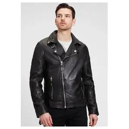 Lederjacke Mauritius "Mavric SF NSLV" Gr. XXXL, schwarz Herren Jacken im Biker-Style, asymetrischer Reißverschluss, Nieten