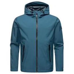 Softshelljacke Ragwear "Shellwie" Gr. XXL (56), blau (petrol) Herren Jacken Wasserdichte Übergangsjacke mit Kapuze