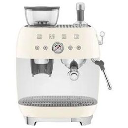 Smeg Espressomaschine "EGF03CREU" Kaffeemaschinen mit integrierter Kaffeemühle beige (crème)