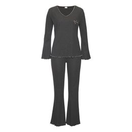 s.Oliver Pyjama Damen Gr&ouml;&szlig;e XS/S ecru / anthrazit Winterkleid