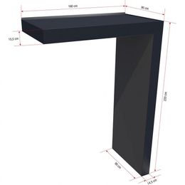 Gutta Rechteckvordach BS Plus mit Seitenteil anthrazit, 160x90x15,5 cm, mit Seitenblende rechts