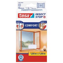 Tesa Fliegengitter Fenster Insect Stop Comfort Insektenschutz, 100x100 cm, Wei&szlig;