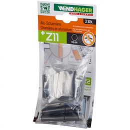 Windhager Aluminium Scharniere f&uuml;r T&uuml;ren 3 St&uuml;ck, Anthrazit