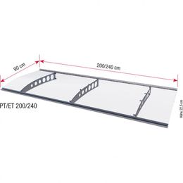 Gutta Pultvordach PT-ET Edelstahloptik Dach, 200 cm