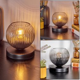 hofstein Koyoto Tischleuchte Glas 15 cm Klar, Rauchfarben, 1-flammig