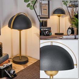 hofstein Pilzlampe Guttsta Tischleuchte Gold, Schwarz, 1-flammig