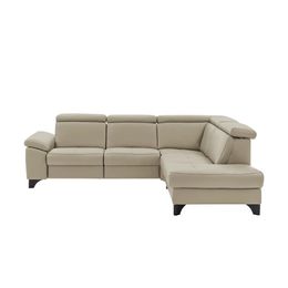 meinSofa Ecksofa Echtleder Linda ¦ beige ¦ Maße (cm): B: 261 H: 98 T: