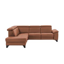 meinSofa Ecksofa Echtleder Linda ¦ braun ¦ Maße (cm): B: 261 H: 80 T: