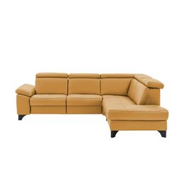 meinSofa Ecksofa Echtleder Linda ¦ gelb ¦ Maße (cm): B: 261 H: 98 T: