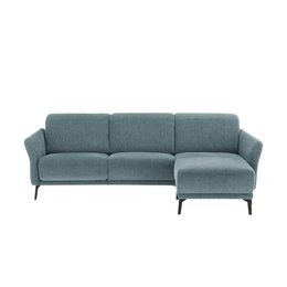 Höffner Ecksofa New York ¦ blau ¦ Maße (cm): B: 251 H: 85 T: 179