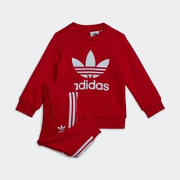 Trainingsanzug adidas originals "CREW SET" Gr. 86, rot (better scarlet) Kinder Sportanzüge