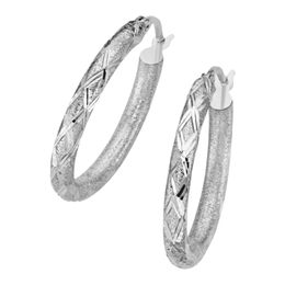 Paar Creolen Firetti "Schmuck Geschenk Silber 925 Ohrschmuck diamantiert" Ohrringe Gr. Silber 925 (Sterlingsilber), silberfarben Damen