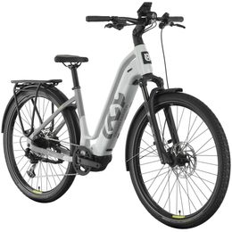 E-Bike HUSQVARNA E-BICYCLES "E-Trekkingbike Grand Pather 4" E-Bikes Gr. 45cm, 28 Zoll (71,12cm), grau (grey / dark grey matt) Pedelec, Elektrofahrrad für Herren