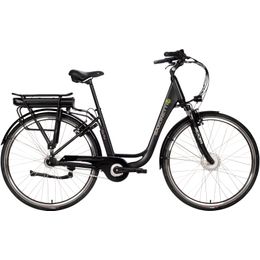 E-Bike SAXONETTE "City Plus" E-Bikes Gr. 45cm, 28 Zoll (71,12cm), schwarz (schwarz matt) Pedelec, Elektrofahrrad für Damen u. Herren