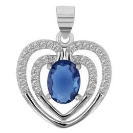 Adelia´s Ketten-Anhänger ADELIA´S "Damen Anhänger Herz aus 925 Silber mit Zirkonia" Schmuckanhänger blau Damen