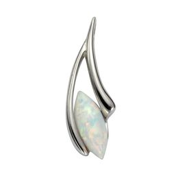 Ketten-Anhänger Vivance "925/- Sterling Silber rhodiniert Opal" Schmuckanhänger Gr. ONE-SIZE, Silber 925 (Sterlingsilber), 1,0 g, weiß Damen