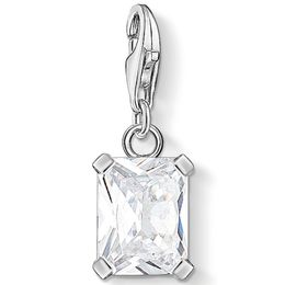 Charm-Einhänger Thomas Sabo "Weißer Stein, 1849-051-14" Charms bunt (silberfarben-weiß + weiß) Damen mit Zirkonia (synth.)