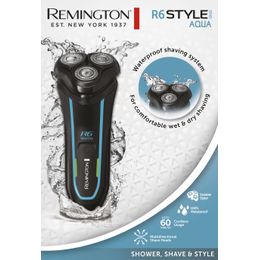 Elektrorasierer Remington "R6000 Style Wasserdichtes Rasiersystem" schwarz (schwarz, blau) Nass & Trockenrasur, 100 % wasserdicht, mit 3-Tage-Bart Styler