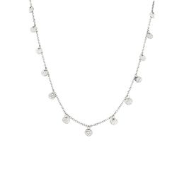 Kette mit Anhänger PURELEI "Schmuck Geschenk Malihini, runder Strukturanhänger, Necklace-Malihini", silber (edelstahlfarben), Halsketten, Damen, Edelstahl, L: 40cm