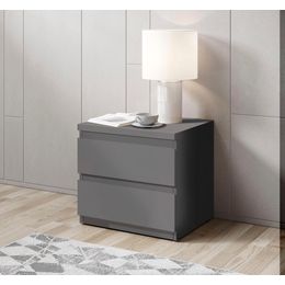 Nachtkommode Schlafkontor "Olli", grau (graphit), B:45cm H:43,6cm T:38cm, Spanplatte, Sideboards, Nachtkonsole
