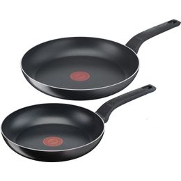 Pfannen-Set Tefal "Easy Cook & Clean" Pfannen Gr. Ø 28cm, schwarz Aluminium, Antihaft, Thermo-Signal, alle Herdarten außer Induktion