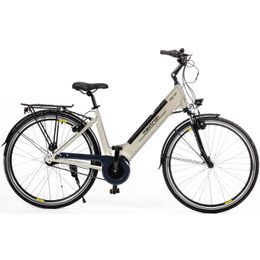 E-Bike MAXTRON "MC 5X" E-Bikes Gr. 50cm, 28 Zoll (71,12cm), weiß (grau) Pedelec, Elektrofahrrad für Damen u. Herren