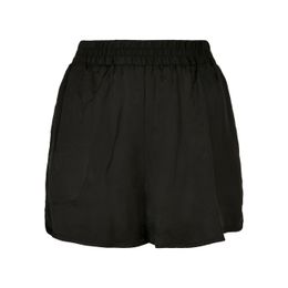 Shorts Urban Classics "Urban Classics Damen Ladies Viscose Satin Resort Shorts", Damen, Gr. 5XL, US-Größen, schwarz, 100% Viskose, unifarben, relaxed fit, Hosen