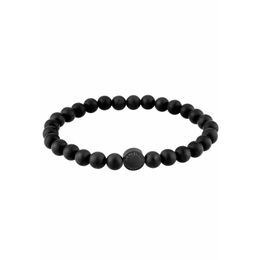 Armband Liebeskind Berlin "LJ-0066-B-17" Armbänder Gr. Edelstahl, schwarz (schwarz + schwarz) Damen mit Onyx