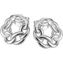 Paar Ohrstecker Firetti "Schmuck Geschenk Silber 925 Ohrschmuck Ohrringe Kreis Kettenglieder" Gr. Silber 925 (Sterlingsilber), silberfarben Damen