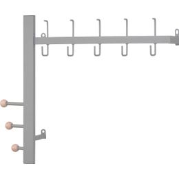 Garderobenleiste Inosign, grau (alufarben), B:64cm H:53cm T:15cm, Metall, Garderobenhalter, aus Metall, Breite 64 cm