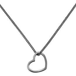 Kette mit Anhänger MODABILÉ "Schmuck Geschenk Silber 925 Halsschmuck Halskette Heart Herz" Halsketten Gr. Silber 925 (Sterlingsilber), L: 50cm B: 1,2mm, grau Damen