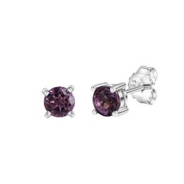 Paar Ohrstecker Vivance "925-Sterling Silber rhodiniert Amethyst" Ohrringe Gr. ONE-SIZE, Silber 925 (Sterlingsilber), weiß (weiß + lila) Damen