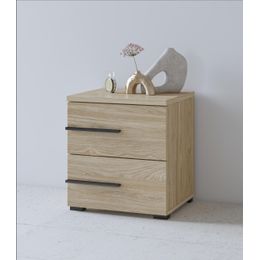 Nachtkommode Inosign "Violla" Sideboards Gr. B/H/T: 45 cm x 49 cm x 40 cm, Griffe links, 2 St., braun (eichefarben) aus FSC-zertifiziertem Holzwerkstoff