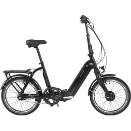 E-Bike Allegro "Andi 7 Plus 374" E-Bikes Gr. 42 cm, 20 Zoll (50,80 cm), schwarz Pedelec, Elektrofahrrad für Damen u. Herren