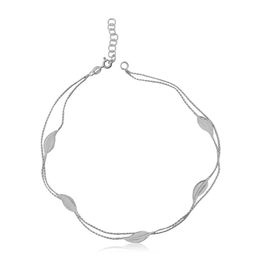 Fußkette Firetti "Schmuck Geschenk Silber 925 Körperschmuck Blätter Fantasie" Fußkettchen Gr. Silber 925 (Sterlingsilber), silberfarben (silber-925)