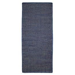 Wollteppich morgenland "Kelim Teppich Arvin" Teppiche Gr. B: 80 cm 1 St., L: 200 cm, blau (dunkelblau) Kelimteppich Kurzflor