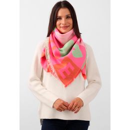 Modetuch Zwillingsherz "Nadeen" pink Damen Modetücher mit Woll-Anteil, "LOVE"-Wording