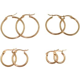 Creolen-Set Firetti "Multipack Schmuck Geschenk Ohrschmuck Ohrringe" Ohrringe Gr. Edelstahl, goldfarben Damen Made in Germany