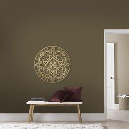 Wandbild Art for the home "Mandala Rund" Bilder Gr. B/H/T: 80cm x 80cm x 1,2cm,, goldfarben (gold) Luxus Metal Art Wanddeko