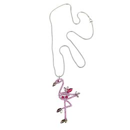 Lange Kette Collezione Alessandro "Flamingo" Gr. one size, Glas, pink Damen Halsketten mit großem Anhänger in Form eines Flamingos