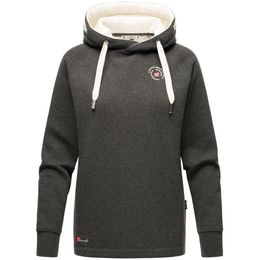 Kapuzenpullover Marikoo "Airii" Gr. M (38), grau (dunkelgrau, melange) Damen Pullover warmer im Oversize Look