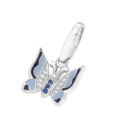 Charm-Einhänger Giorgio Martello MILANO "Schmetterling, Silber 925" Charms blau Damen