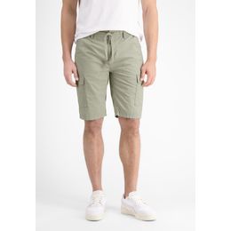 Bermudas Lerros "Lerros Cargo Bermuda, unifarben", Herren, Gr. 30, Normalgrößen, grün (faded reed), 55% Leinen; 45% Baumwolle, Hosen