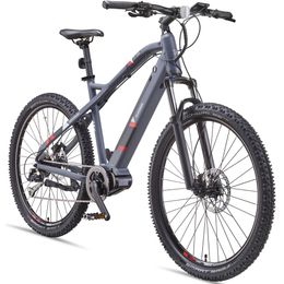 E-Bike Telefunken "Aufsteiger M925" E-Bikes Gr. 50cm, 27,5 Zoll (69,85cm), grau (graphit/grau) Pedelec, Elektrofahrrad für Damen u. Herren, MTB