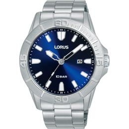 Quarzuhr Lorus Armbanduhren silberfarben (silberfarben-blau) Herren Armbanduhr, Herrenuhr, Datum